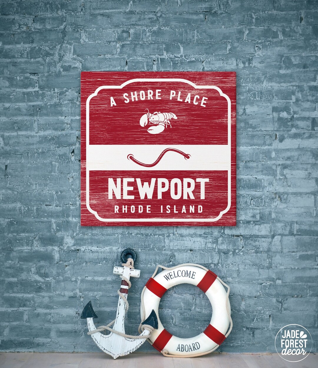 Custom BEACH BADGE Sign in Dark Red, Newport Rhode Island, Can Be ...