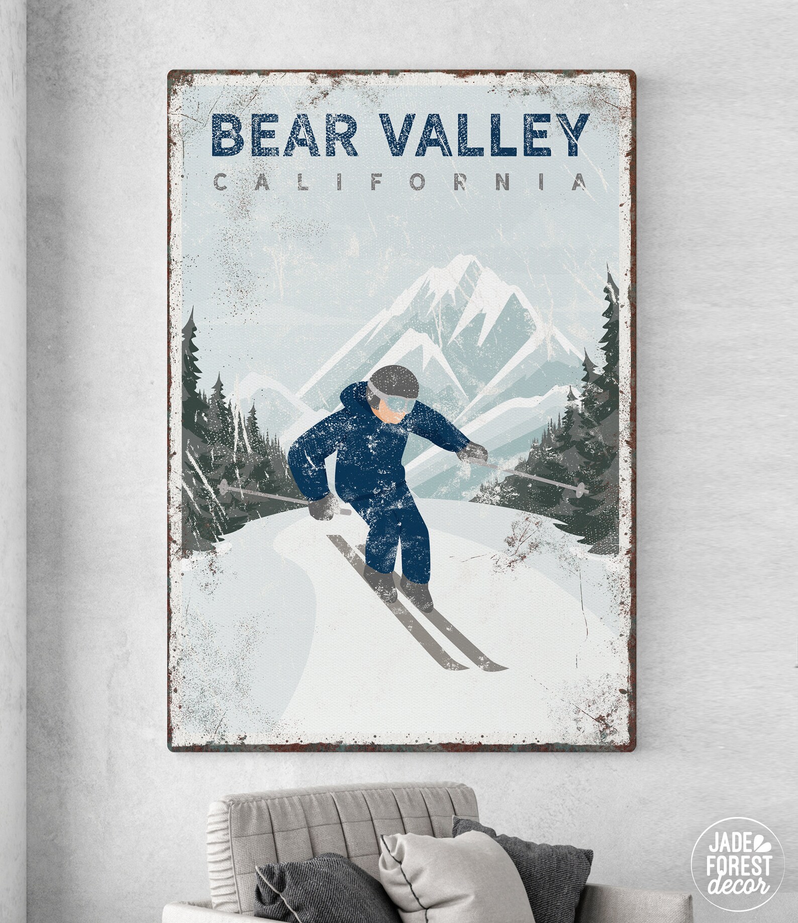 Vintage Snowboard Sign Canvas Snowboarding Poster for - Etsy
