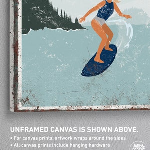 Navy LAKE LIFE Poster for Lake House Decor, Couple Wake Surfing, Wake ...