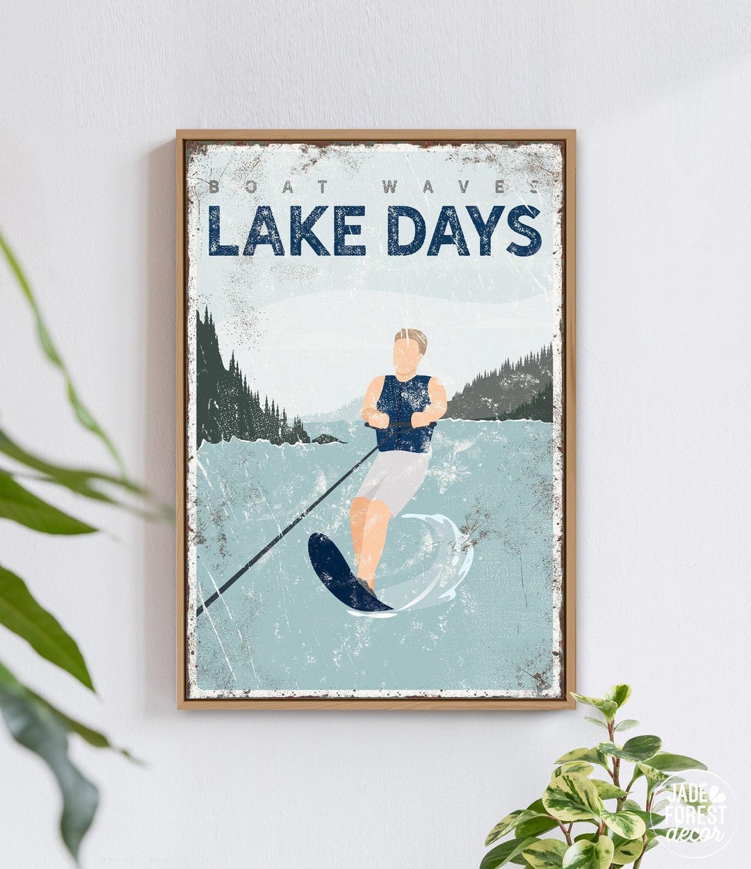 Boat Waves LAKE DAYS Sign > Personalized Water Skiing Poster for Lake ...