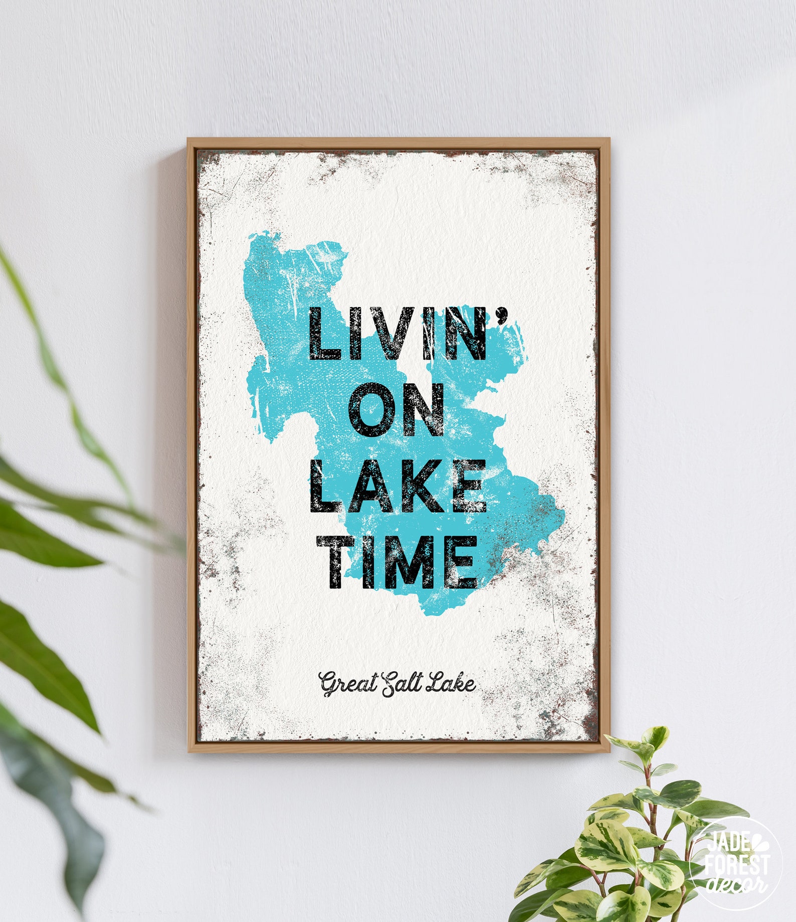 Dusty Blue LIVING on LAKE TIME Sign Custom Wall Art for - Etsy