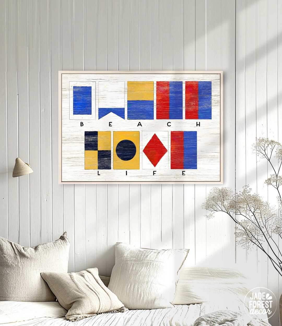 Custom Nautical Flags Canvas Prints, Beach Life Shown in Nautical Flags ...