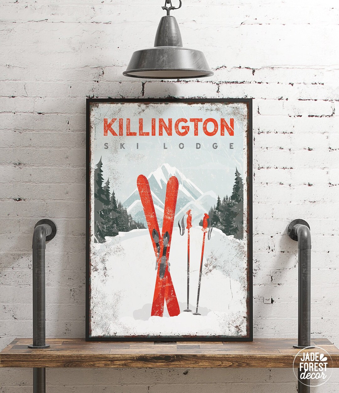 Custom KILLINGTON SKI LODGE Poster, Vermont Ski Mountain Wall Art, Ski ...