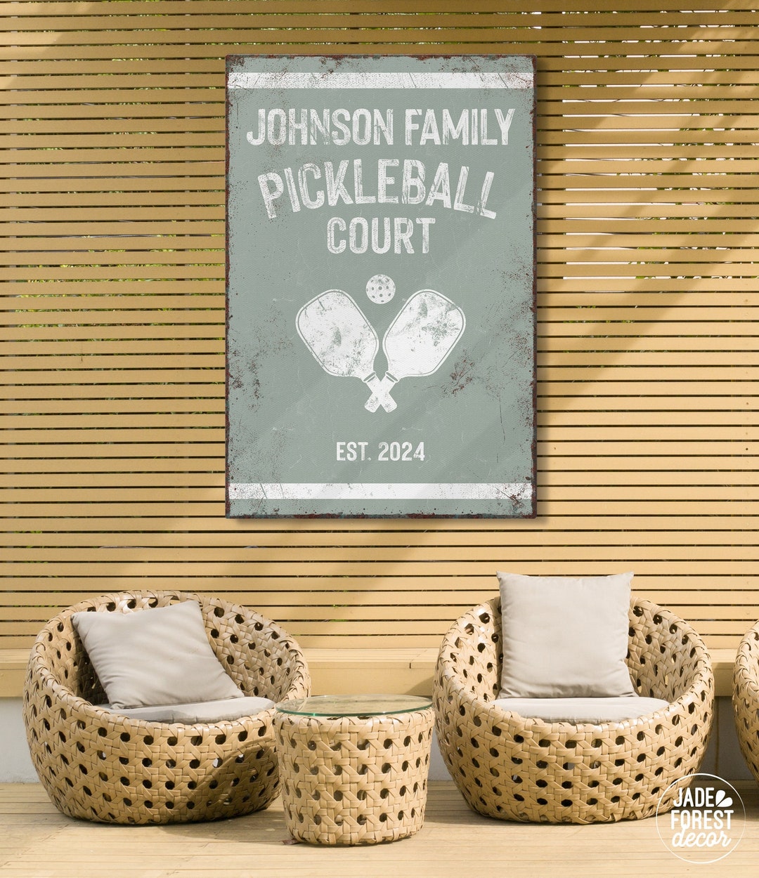 Personalized PICKLEBALL COURT Sign With Paddles, Custom Text, Year ...