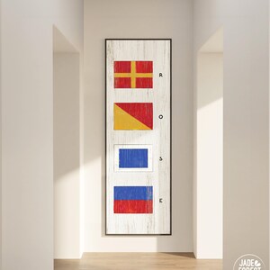 Long Skinny Nautical Flags Canvas Prints, Custom Name Sign Using Nautical Flags Alphabet, Can Be ...