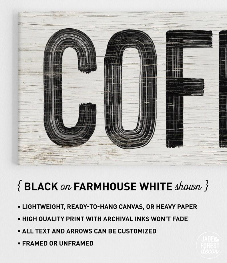 Vintage COFFEE Sign With Arrow Coffee Bar Decor for - Etsy