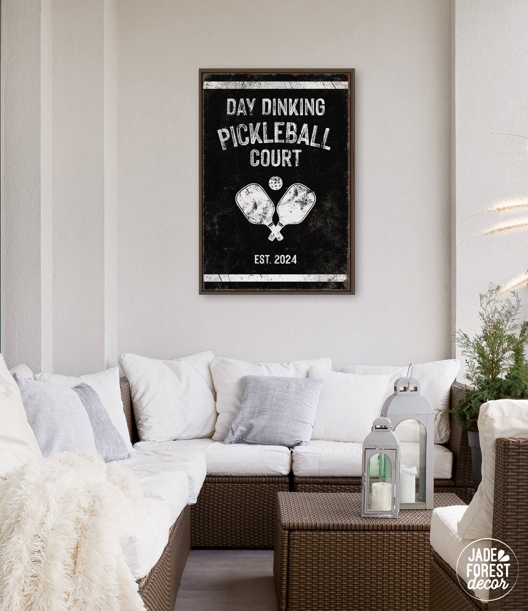 Personalized COURT Sign With PICKLEBALL Paddles Icon, Custom Text, Year ...