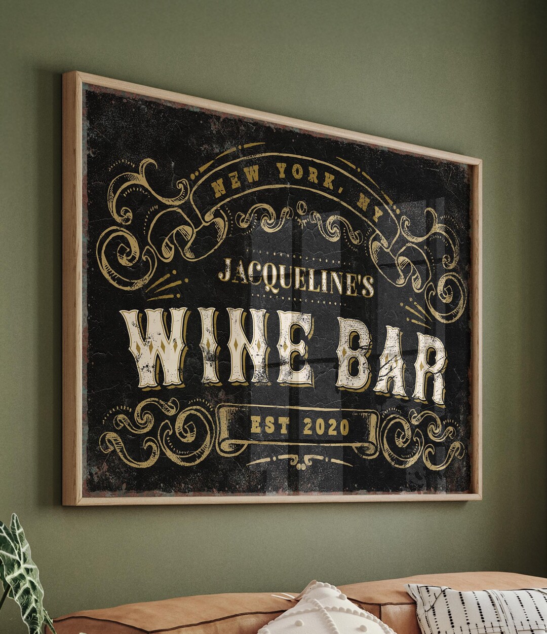Personalized WINE BAR Sign, Custom Wine Gift for Her, Modern Farmhouse ...