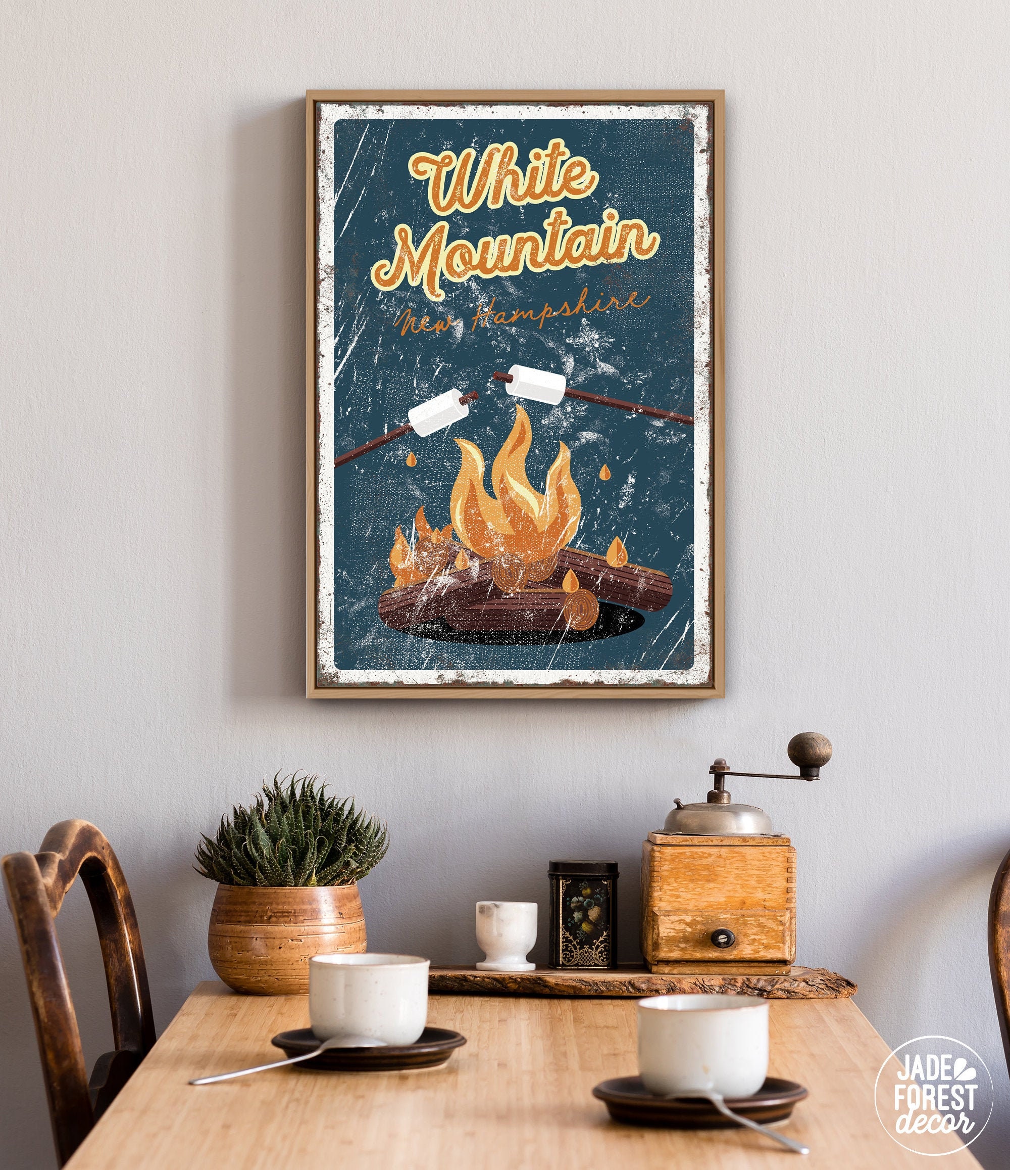 Vintage Camping Sign Retro Campfire Poster With Your - Etsy