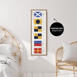 Long Skinny Nautical Flags Canvas Prints, Custom Name Sign Using Nautical Flags Alphabet, Can Be ...