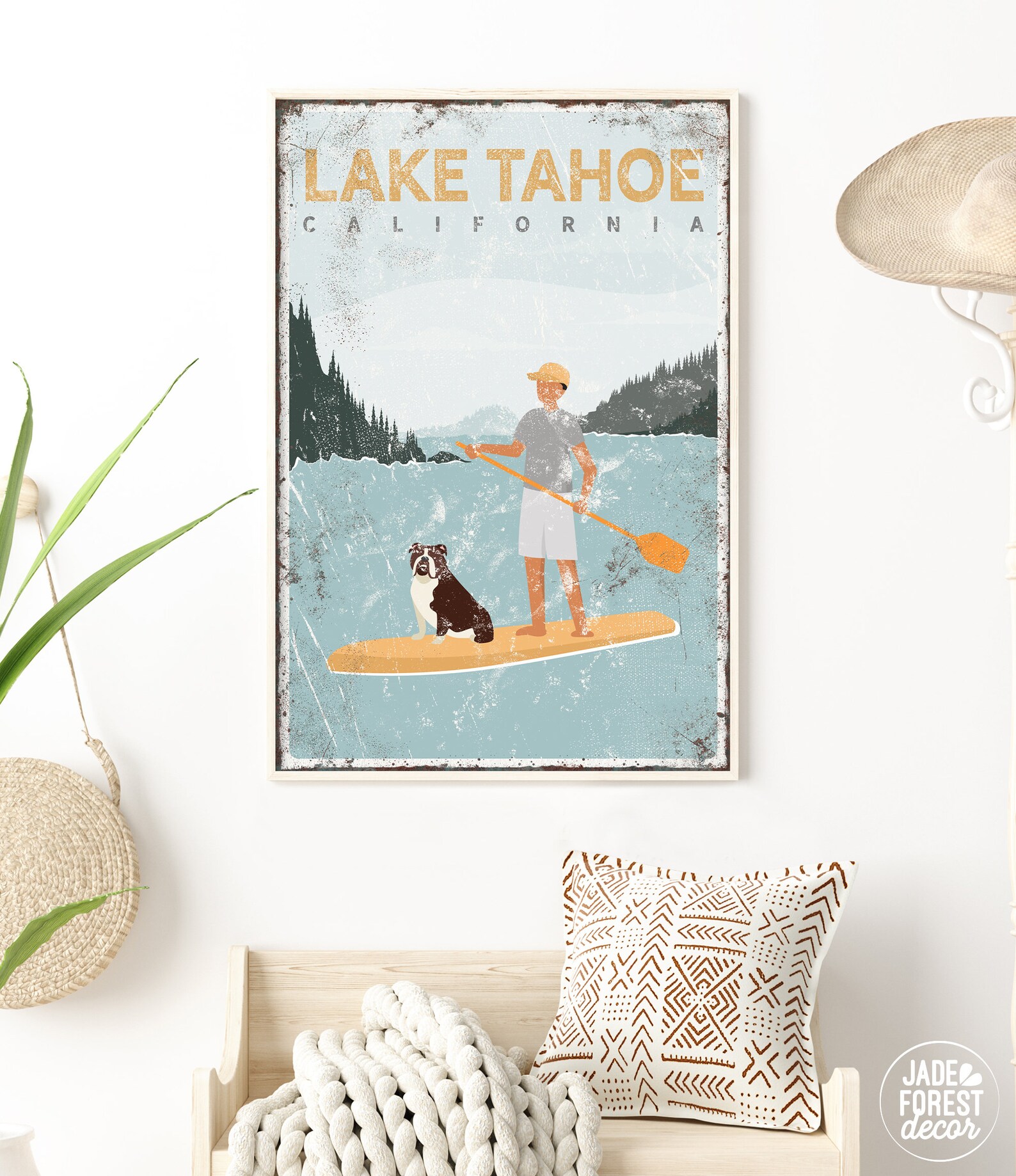 Vintage LAKE LIFE Sign Custom Lake House Wall Art SUP | Etsy