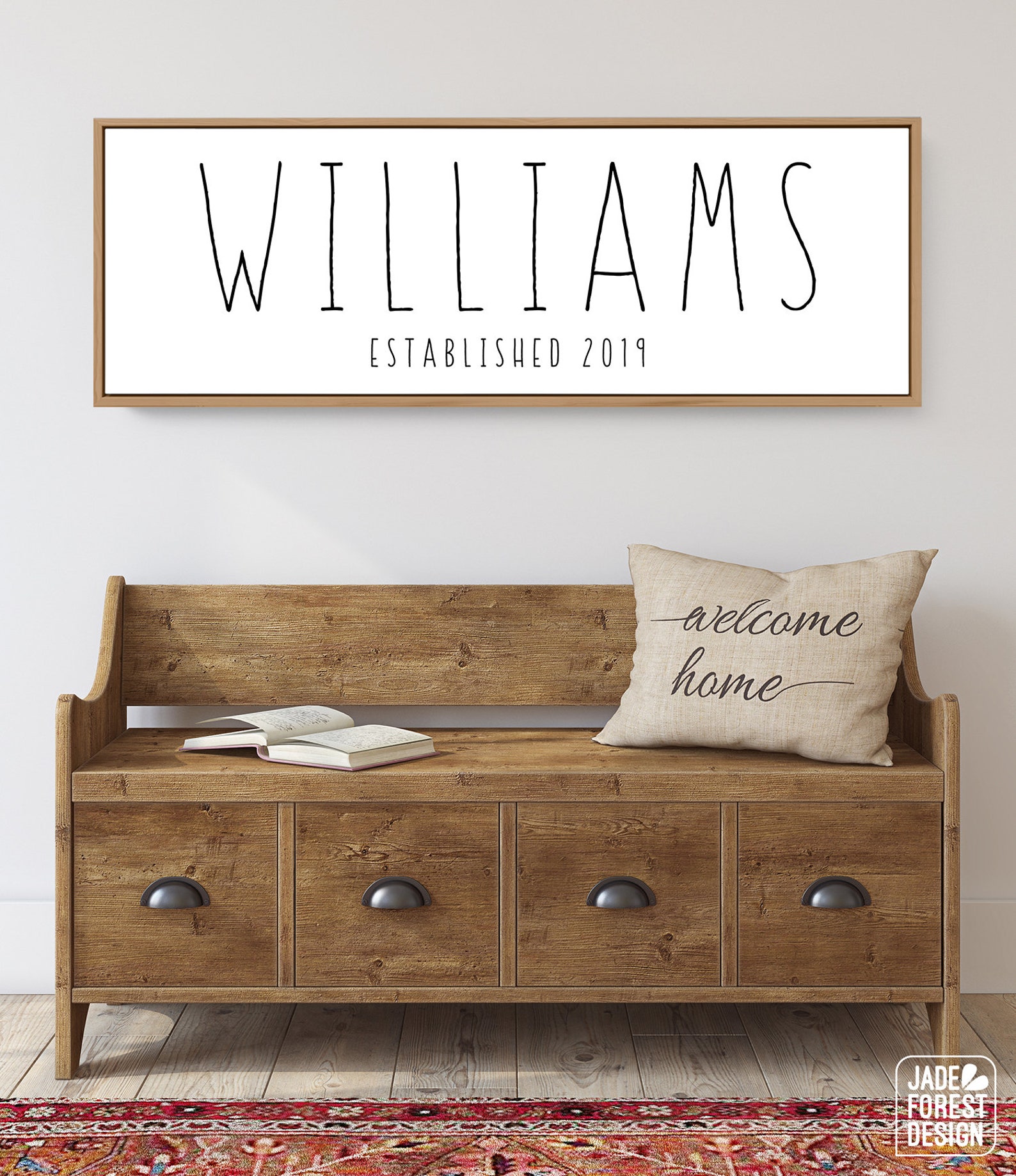 Minimalist LAST NAME Established Canvas Personalized | Etsy