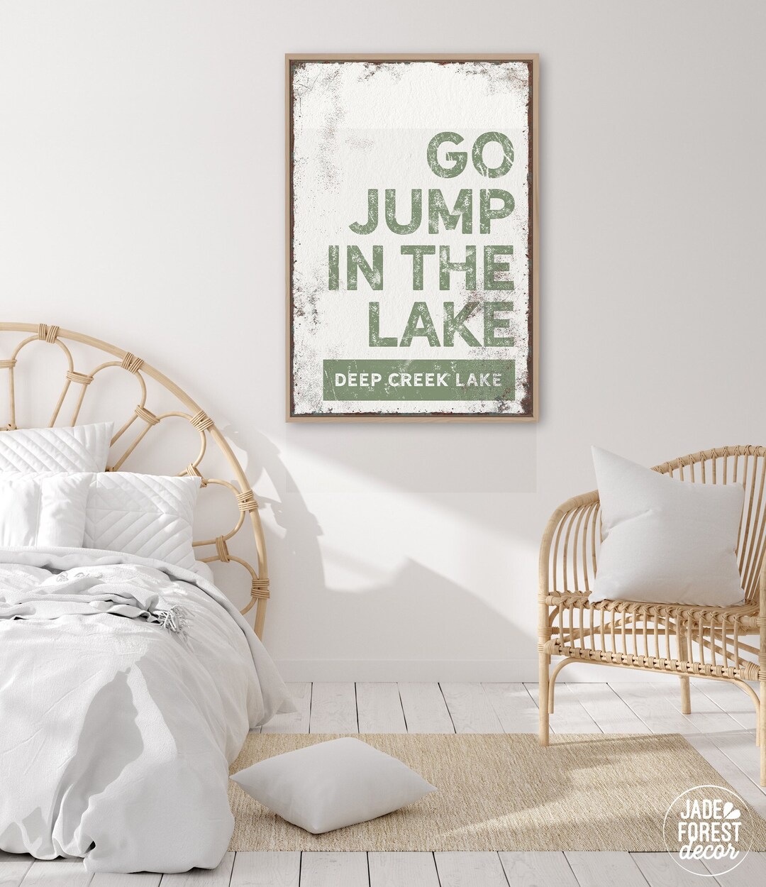 Green GO JUMP in the LAKE Sign > Vintage Lake Cumberland Wall Art for ...