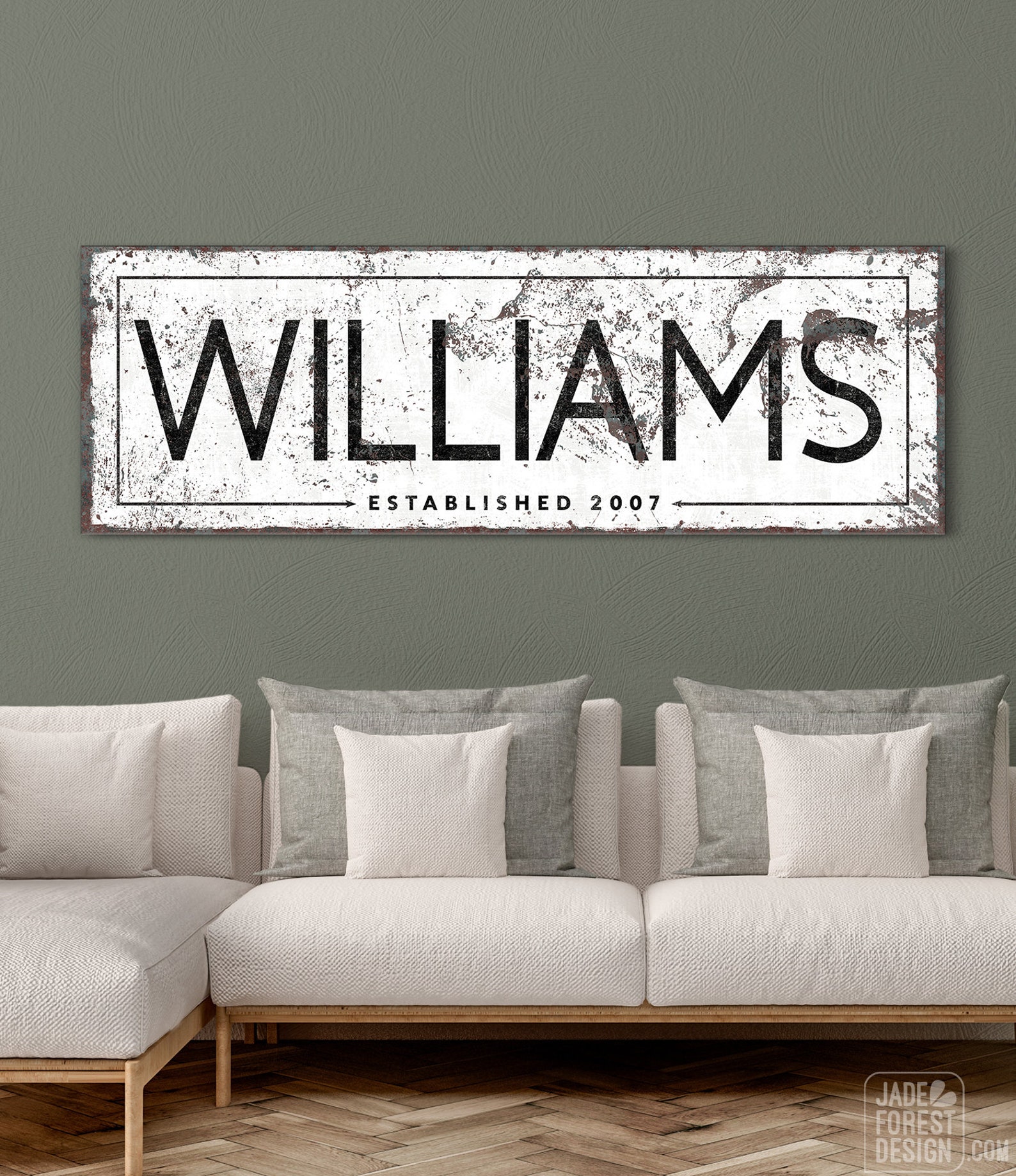 Rustic LAST NAME SIGN Modern Farmhouse Sign Established Year - Etsy