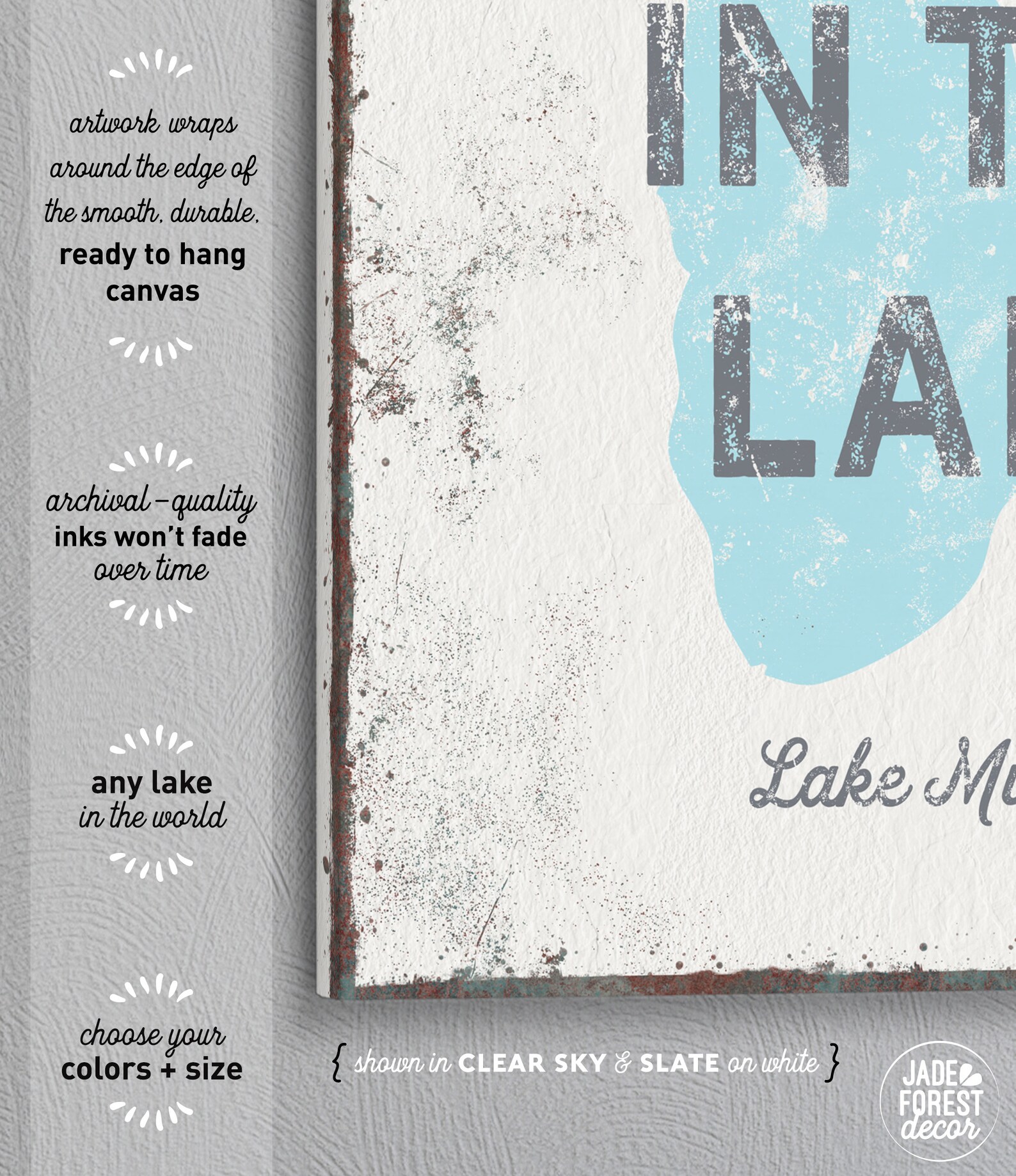 Distressed LAKE MICHIGAN Canvas go Jump in the | Etsy