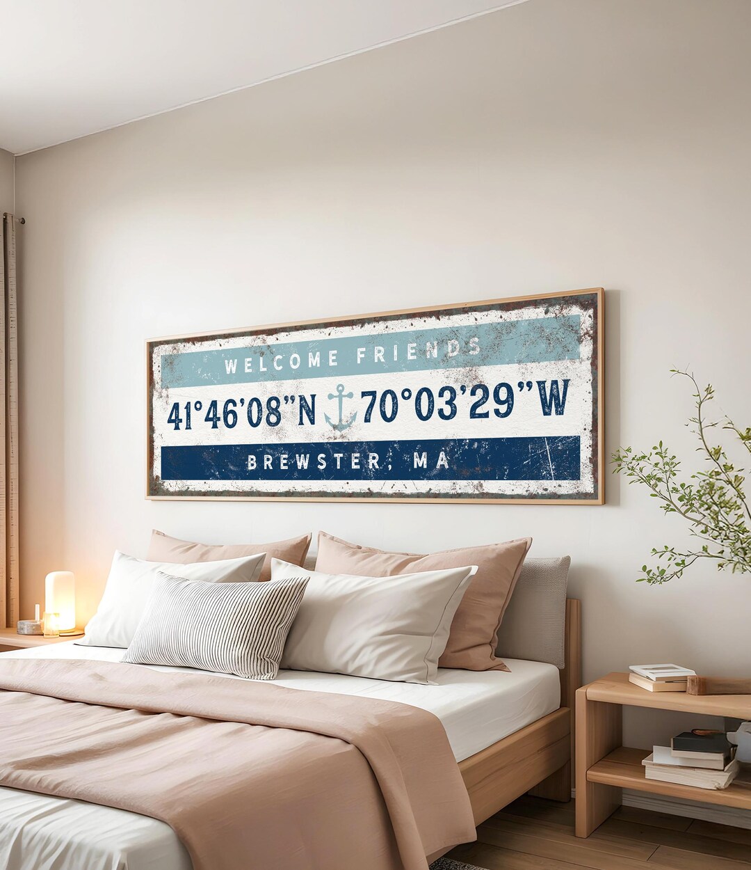 Nautical Coordinates Wall Art, Custom Map Print (rustic Frame Choices ...