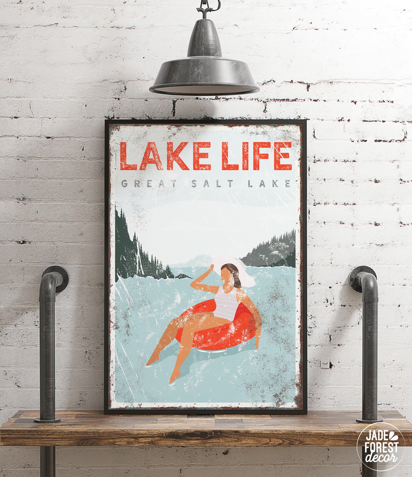 Navy LAKE LIFE Sign Personalized Nautical Blue Lake House - Etsy