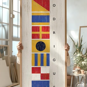 Long Skinny Nautical Flags Canvas Prints, Custom Name Sign Using ...