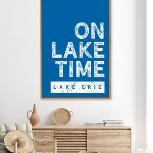 Harbor Blue "on LAKE Time" Sign > Vintage Great Salt Lake Wall Art for ...