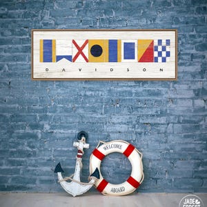 Custom Nautical Flags Sign, Sailing Flags Last Name Personalized Gift, Nautical Wall Art for ...