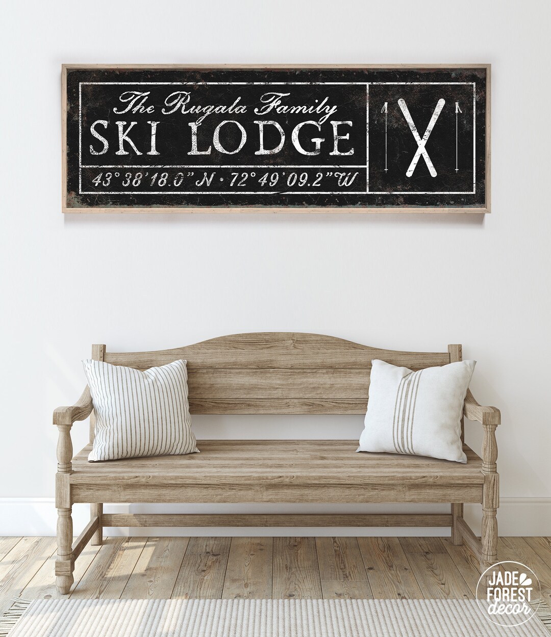 Vintage SKI LODGE Decor > Black Faux Rusty Metal Ski House Sign, Ski ...