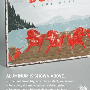 Vintage DOCK TIME is the Best Time Sign, Red Adirondack Chairs Poster ...