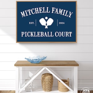 PICKLEBALL COURT Sign With Paddles, Can Be Personalized, Custom Name ...