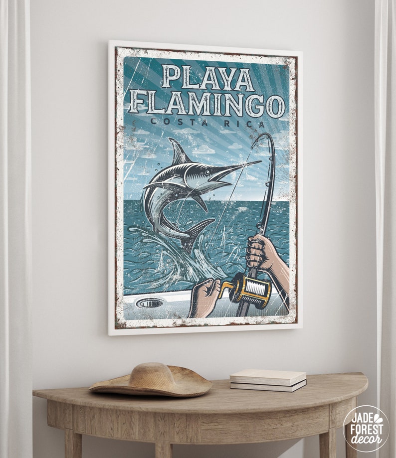 Vintage Blue Fishing Poster Personalized Largemouth Bass - Etsy