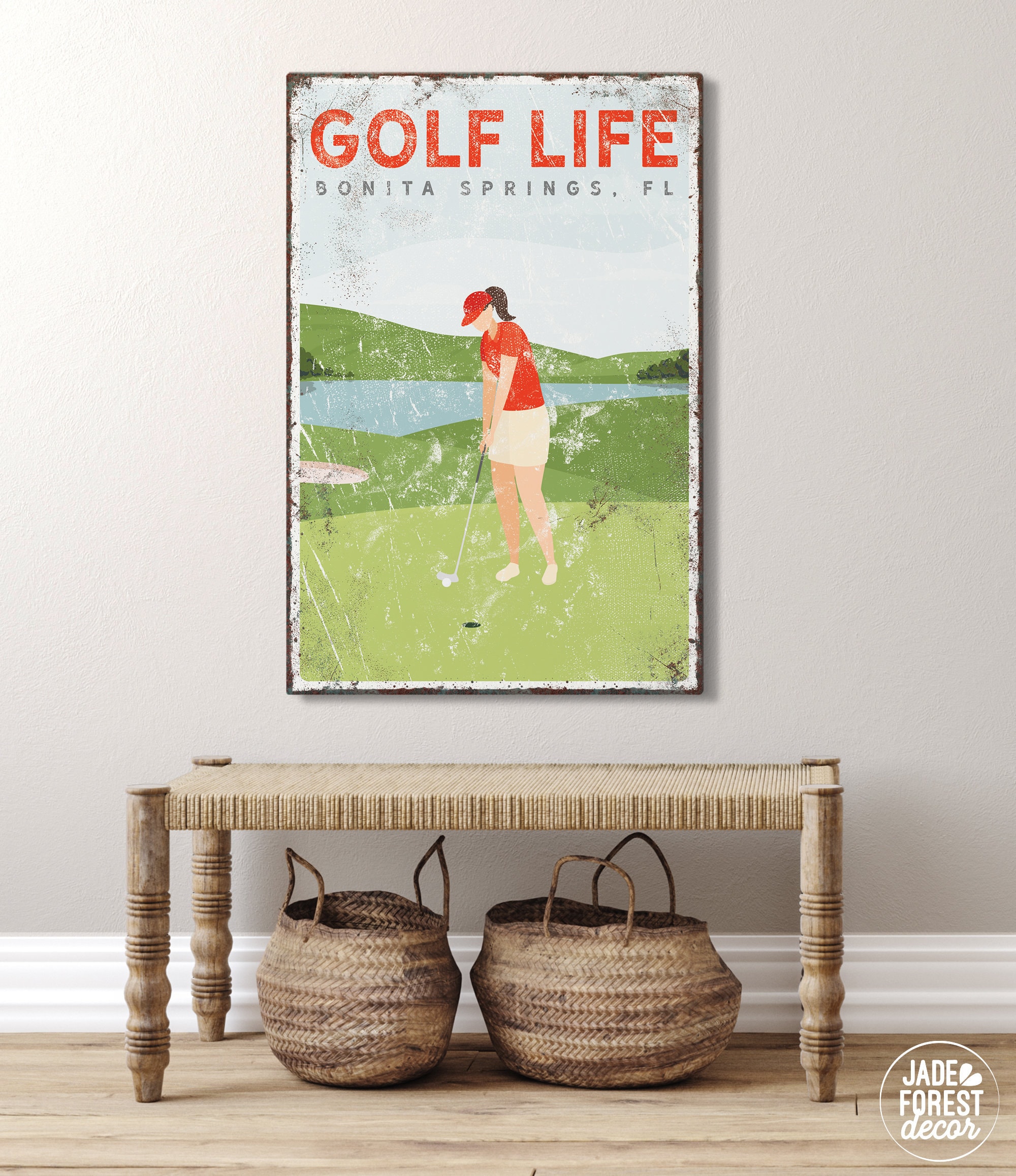 Custom GOLF gift for Mom, personalized golf wall art, navy golf canvas ...