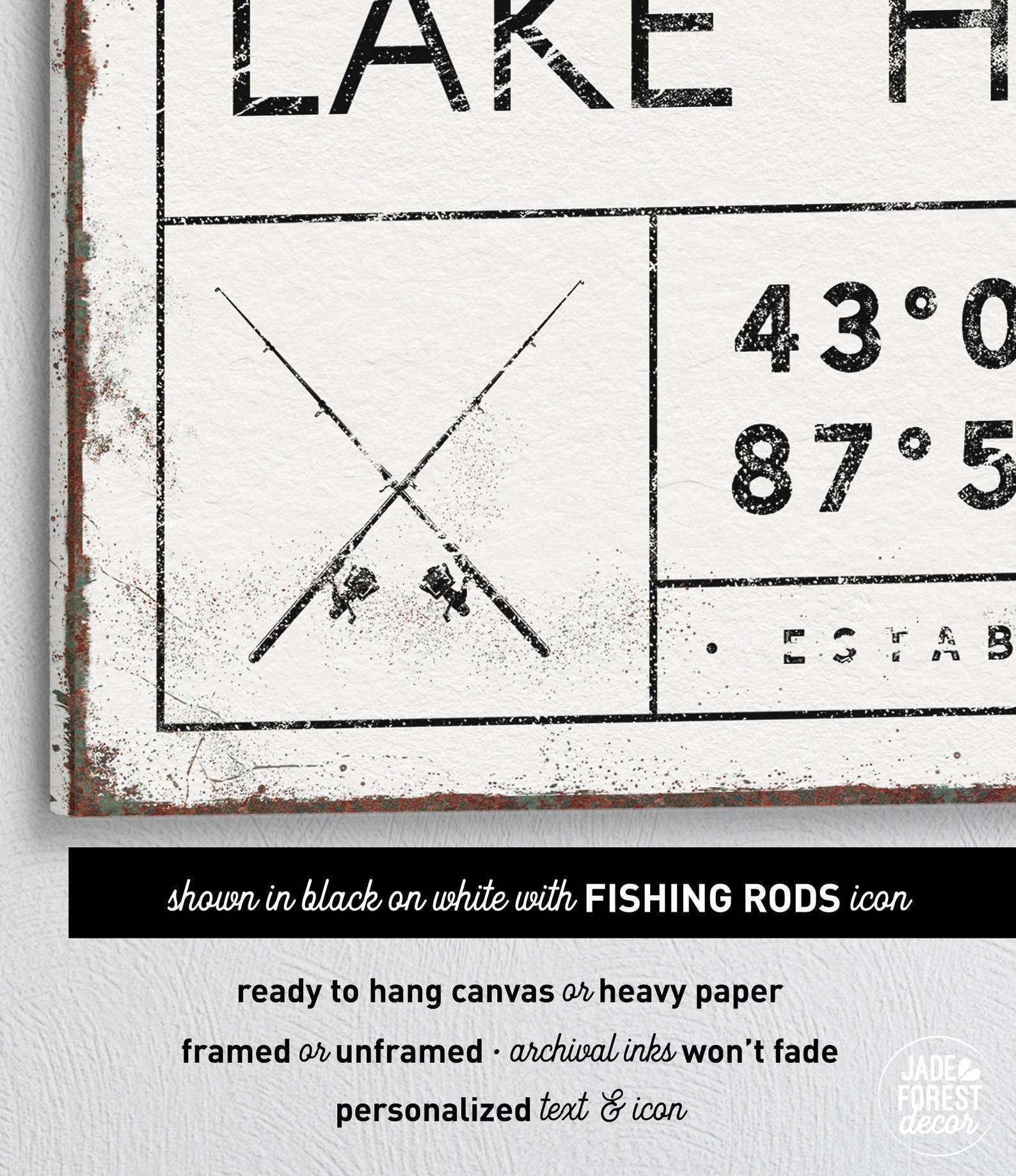 Distressed LAKE HOUSE Sign Personalized Lakehouse Wall - Etsy