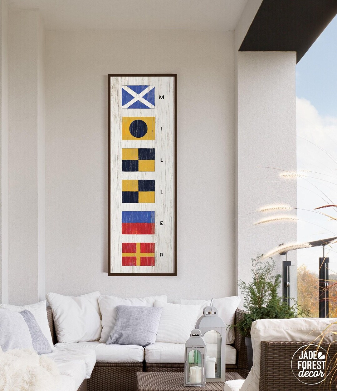 Long Skinny Nautical Flags Canvas Prints, Custom Name Sign Using Nautical Flags Alphabet, Can Be ...