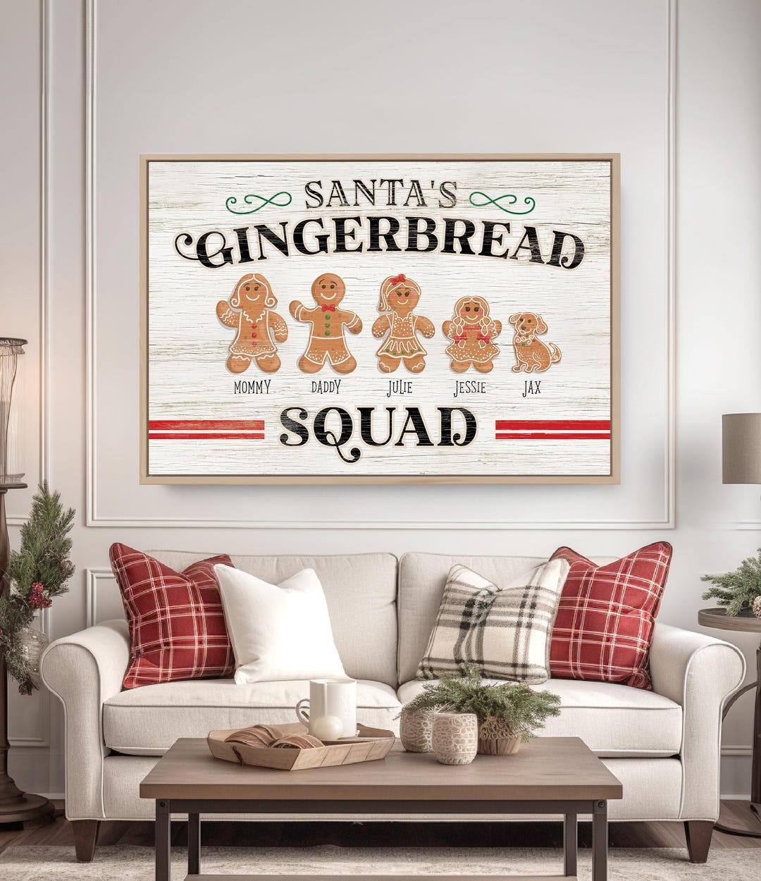 Personalized Gingerbread Family Sign, Unique Christmas Gift Idea ...