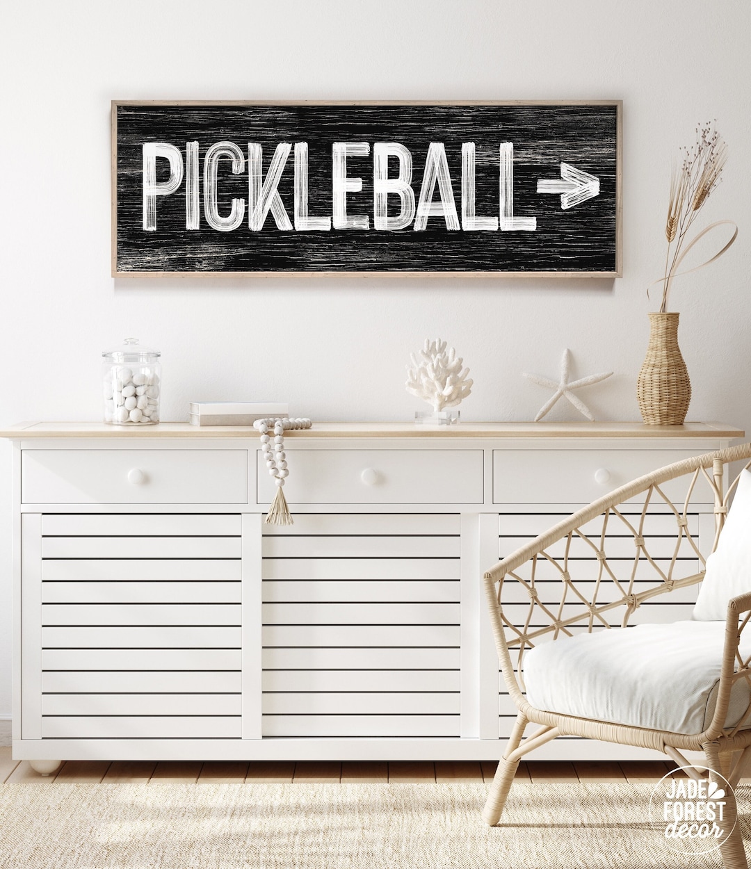 Large Horizontal PICKLEBALL Sign With Arrow > Vintage Pickleball ...