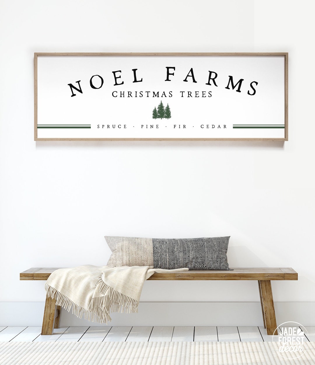 Noel Farms CHRISTMAS TREE Farm Sign > Vintage Holiday Decor, Dark Green ...