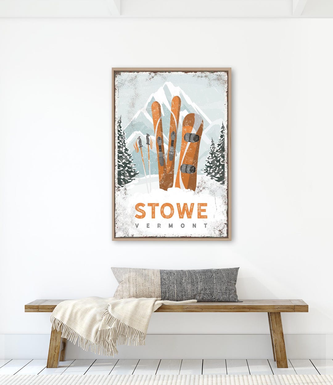 Vintage Snowboard Poster, Ski Gift for Him, Snowboard Gift for Her ...