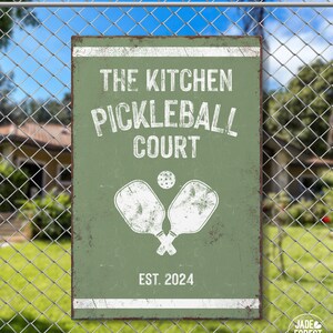 Personalized PICKLEBALL COURT Sign With Paddles, Custom Text, Year ...