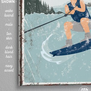 Navy Blue LAKE LIFE Sign Wake Boarding Gift for Him, Personalized ...