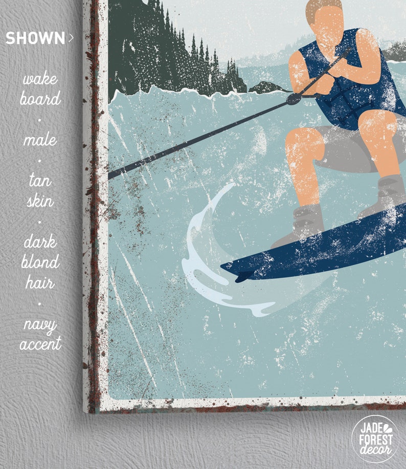 Navy Blue LAKE LIFE Sign Wake Boarding Gift for Him - Etsy