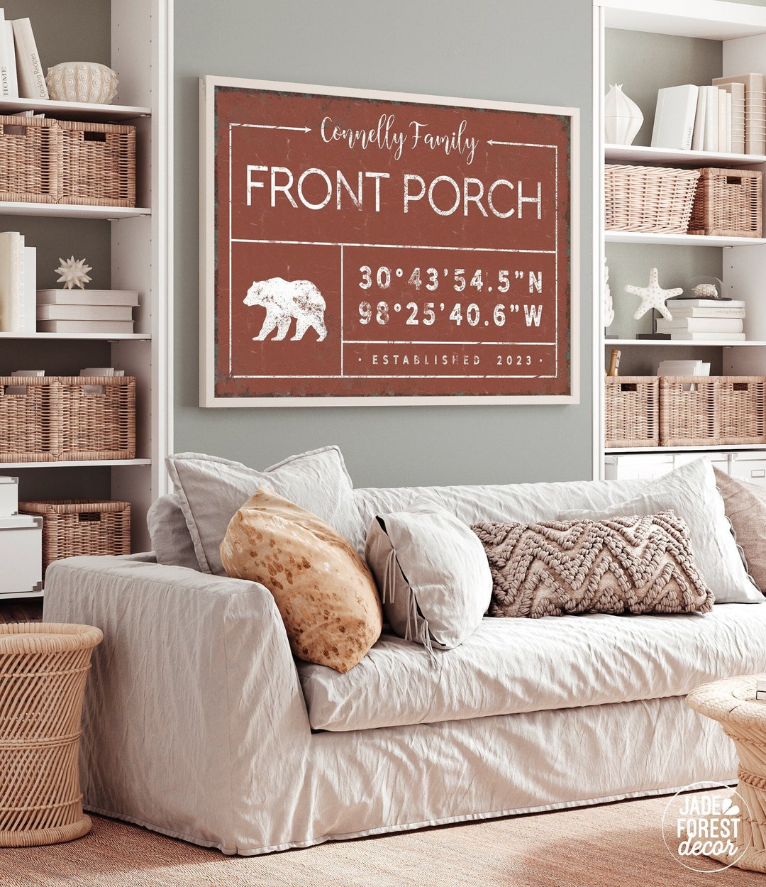 Personalized FRONT PORCH Sign, Personalized Last Name Canvas, Custom ...
