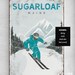 Vintage Ski Sugarloaf Sign teal Mountain Poster Art - Etsy