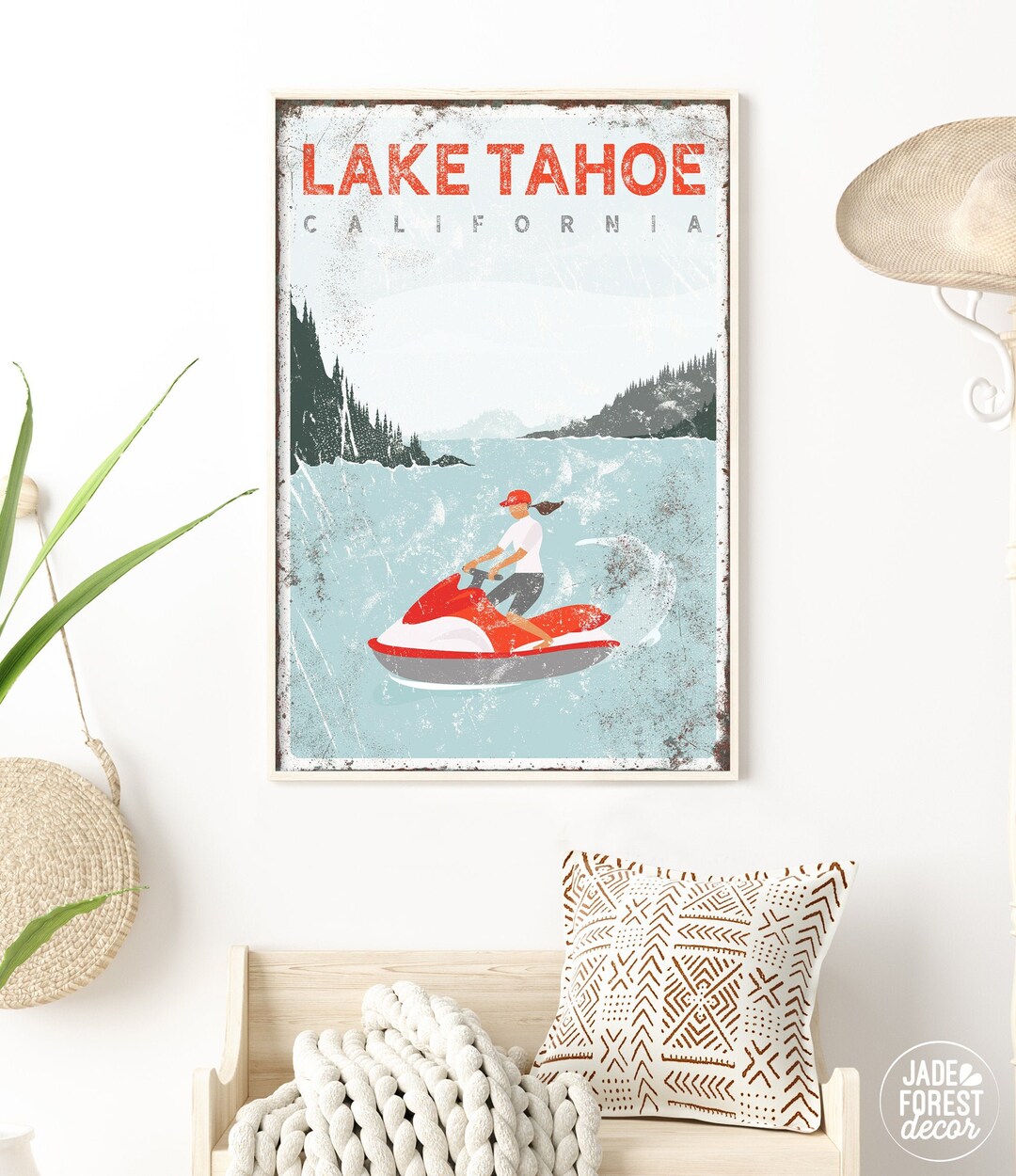 Modern LAKE HOUSE Wall Art With Frame Personalized or - Etsy