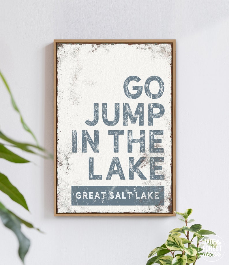 Go Jump in the Lake Poster Custom Vintage Canvas Print - Etsy