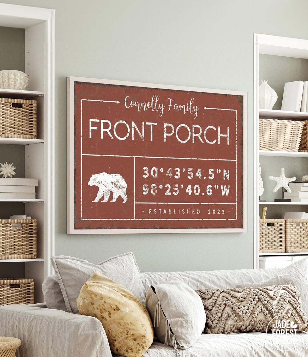 Personalized FRONT PORCH Sign, Personalized Last Name Canvas, Custom ...
