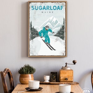 Custom MOUNT SNOW Poster orange Vermont Ski Mountain Wall | Etsy