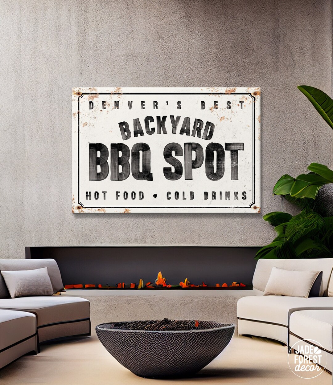 Personalized Backyard Barbecue Sign, Waterproof Metal BBQ Sign for ...