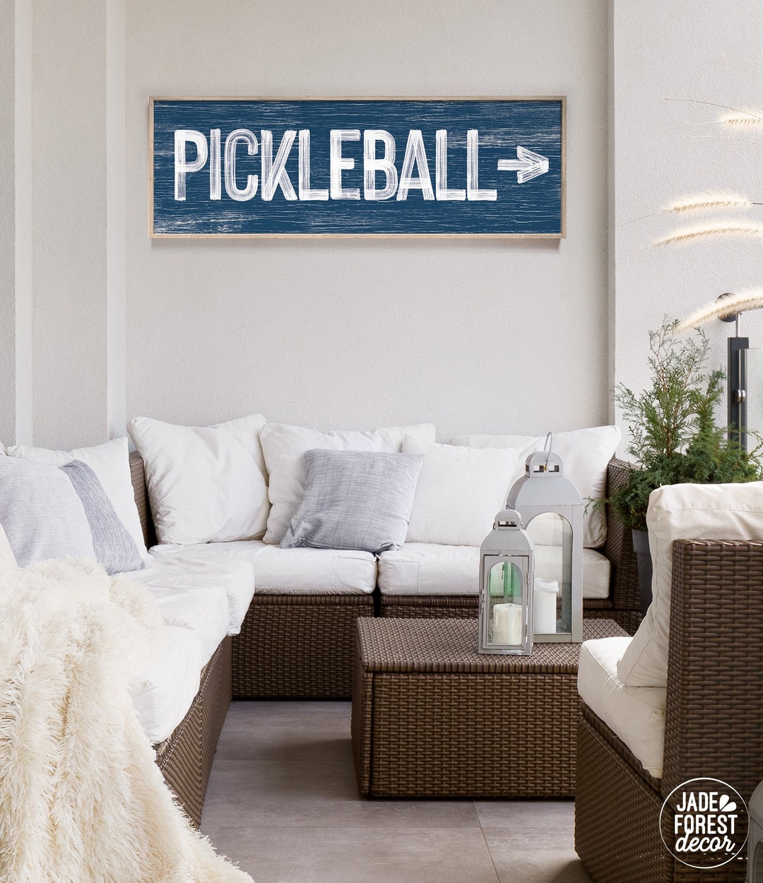 Large PICKLEBALL Sign With Arrow > Vintage Pickleball Directional Art ...