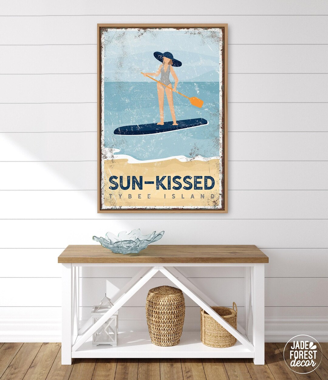 Vintage PADDLEBOARD SIGN, Retro Paddleboard Art for Beach House Decor ...