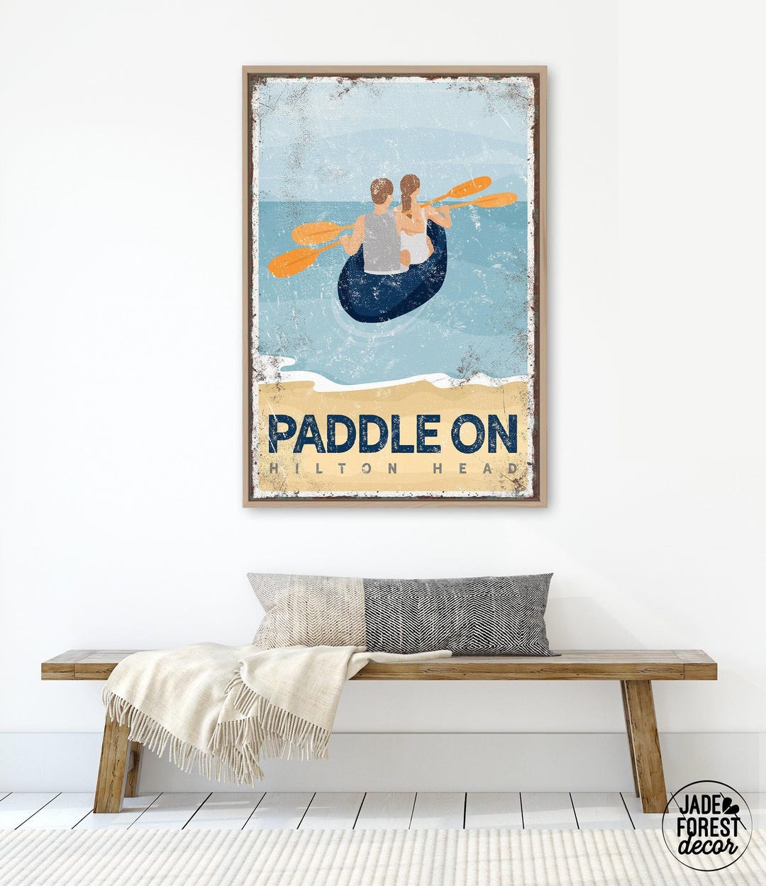 Kayak Wall Decor: Retro Couple Kayaking Poster (custom Text & Colors ...