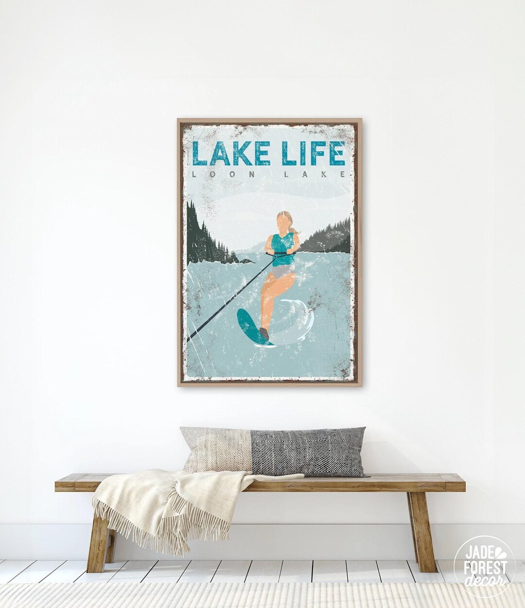 Personalized LAKE LIFE Sign > Custom Water Skiing Poster for Lake House ...