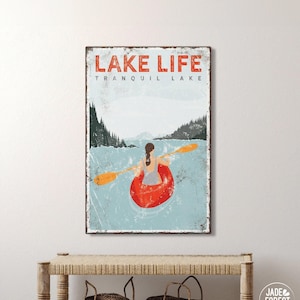 Vintage Lake Life Sign, Rustic Cabin Decor (custom Text Options) - Etsy